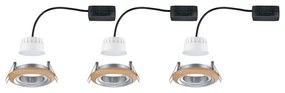 Paulmann 92239 Lanati Coin, set dřevěných bodovek s hliníkem, 3x6W LED 2700K, prům. 8,4cm