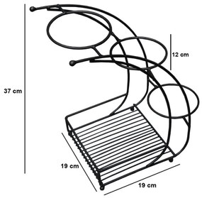Stojan na květiny 37x19 cm černá/kov