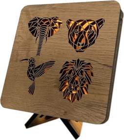 Li-Go "Hlavy zvířat" lampa 19x19 cm provedení povrchu: ořech