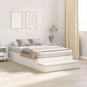 Rám postele s úložným prostorem Bílá 120 cm Kompozitní dřevo 3335685