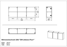 Krémová předsíňová skříňka 138x55x29 cm Libbiano – Germania