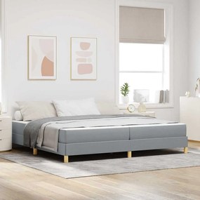 Postel s boxspringem s matrací Světle šedá 200 x 200 cm textil 3398591