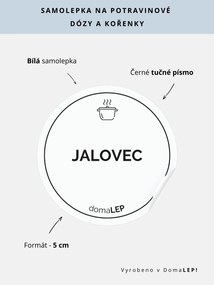 Samolepka na kořenky JALOVEC bílá 5 cm tučné písmo