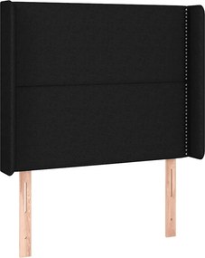 Box spring postel s matrací a LED černá 90x200 cm textil 3138767