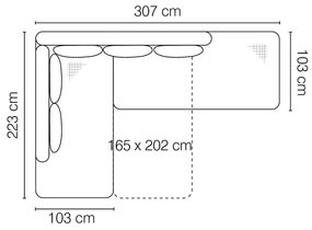Sedací souprava SPLIT | 223x312 | levá | VÝBĚR TKANIN