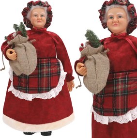 Vánoční dekorativní figurka paní Clausová 61 cm