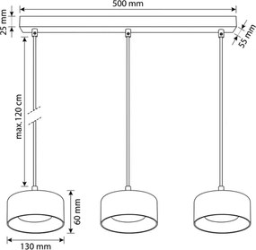 Brilagi - Lustr na lanku AURA LUX 3xGX53/30W/230V černá/zlatá