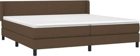 Box spring postel s matrací tmavě hnědá 200x200 cm textil 3129580