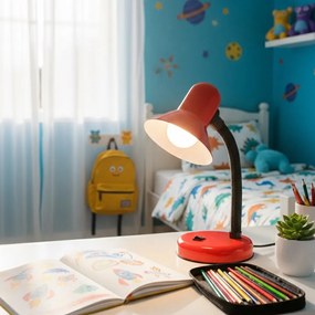 Stolní lampa Mentor, 1x červené stínítko, r