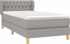Box spring postel s matrací světle šedá 90x200 cm textil 3127013