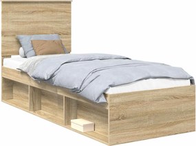 Rám postele s čelo Sonoma dub 75 x 190 cm Masivní borové dřevo 3411075
