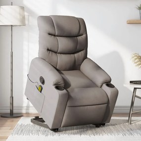 Zvedací masážní polohovací křeslo taupe textil 3206661