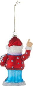 HANG ON Skleněná ozdoba Santa a disko