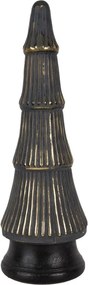 Skleněná vánoční dekorace černozlatého stromečku - 15*45 cm