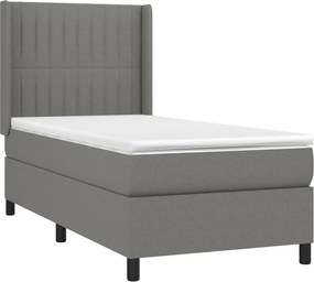 Box spring postel s matrací a LED tmavě šedá 80 x 200 cm textil 3138430