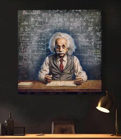 Obraz na plátně - Albert Einstein popsaná tabule FeelHappy.cz Velikost obrazu: 40 x 40 cm