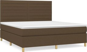 Box spring postel s matrací tmavě hnědá 160x200 cm textil 3142428