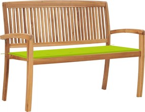 Stohovatelná zahradní lavice s poduškou 128,5 cm masivní teak 3063290
