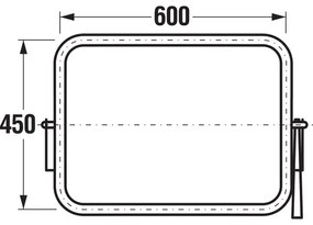 Jika Universum Zrcadlo invalidní s páčkou 600 x 450 mm, nerez H3897170030001