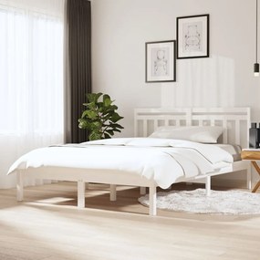 Rám postele bílý masivní borovice 140 x 190 cm,  3100570 HangarStore.cz