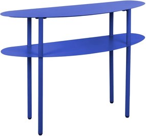 Modrý kovový konzolový stolek 28x90 cm Cool Retro – Leitmotiv
