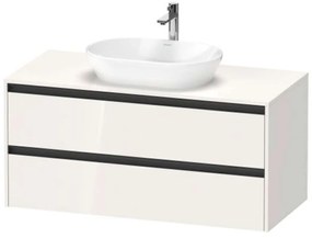 Duravit Ketho.2 - Umyvadlová skříňka s výřezem 57x120x55 cm, 2 zásuvky, lesklá bílá K24897022220000