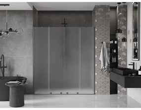 Mexen Velar Duo, posuvné sprchové dveře do otvoru 180 cm, 8mm sklo námraza, grafit broušený, 871-180-000-32-66