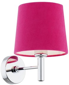 Argon 3909 - Nástěnná lampa BOLZANO 1xE27/15W/230V růžová/lesklý chrom