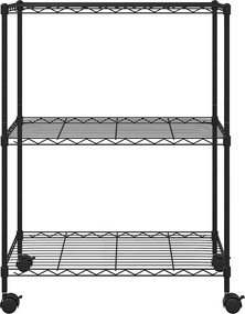 3patrový úložný regál na kolečkách 60 x 35 x 81 cm černý 150 kg 324626