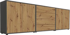XXXLutz ŠIROKÁ KOMODA, antracitová, dub artisan, 237/73/33 cm MID.YOU - Široké komody - 001067002604