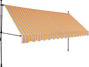 Ručně zatahovací markýza s LED světlem 350 cm žlutomodrá 145853