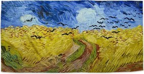 Sablio Ručník Pšeničné pole s vránami - Vincent van Gogh - 70x140 cm