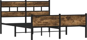 Kovový rám postele bez matrace kouřový dub 160 x 200 cm 3308490