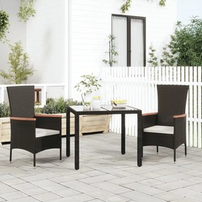 Zahradní židle s poduškami 2 ks polyratan černé,  319525