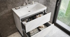 Bílá matná závěsná skříňka pod umyvadlo 81x65 cm Bodera – Germania
