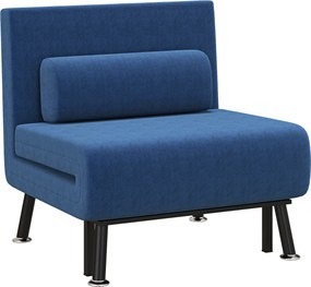 HOMCOM Rozkládací Křeslo, Skládací Křeslo s Funkcí Lůžka, Polštář na Záda, Sklopný Relaxační Křeslo v Lnu, Nastavitelný Záda, Nosnost až 150 kg, pro O