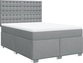 Box spring postel s matrací světle šedá 140 x 190 cm textil 3290497