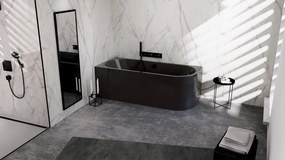 Polysan VIVA L MONOLITH asymetrická vana 180 x 75 x 60 cm levá akrylát šedá 72099M.30