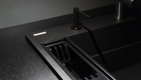 Deante Magnetic, sada příslušenství ke kuchyňskému dřezu série Magnetic, černá matná, DEA-ZZMKN22K