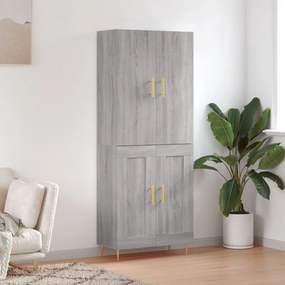 vidaXL Skříň highboard šedá sonoma 69,5 x 34 x 180 cm kompozitní dřevo