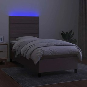 Box spring postel s matrací a LED taupe 90x190 cm textil 3134921