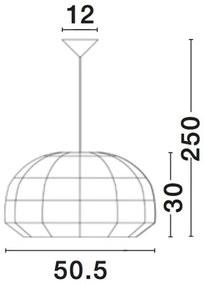 Nova Luce Závěsné svítidlo MELODY přírodní ratan, 50,5cm, E27 1x12W