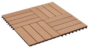 Terasové dlaždice z dřevoplastu 11 ks 30x30 cm 1 m² odstín teak - Default Title