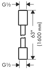 Axor ShowerSolutions - Textilní sprchová hadice 1600 mm s válcovými maticemi, zlatá 28261990