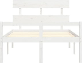 Postel s čelem pro seniory bílý 120x200 cm masivní dřevo 3195347