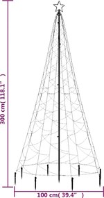 vidaXL Vánoční stromek s kovovým sloupkem 500 LED 3 m [328628] Barva: Vícebarevný