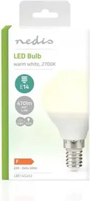 Nedis LED žárovka E14 / G45 / 4.9 W / 470 lm / 2700 K / Teplá bílá / M