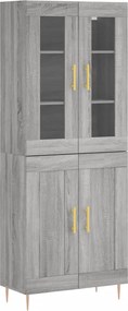 Skříň highboard šedá sonoma 69,5 x 34 x 180 cm kompozitní dřevo 3198335