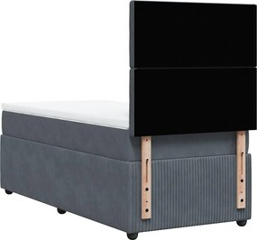 Box spring postel s matrací tmavě šedá 80 x 200 cm samet 3292203