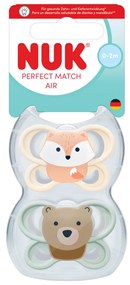 NUK Dudlík Perfect Match Air Fox/Bear 0-2 m 2 ks box
